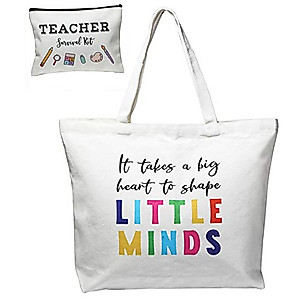 ECOHIP Canvas Teacher Bag Tote Teacher Appreciation Gifts for Women