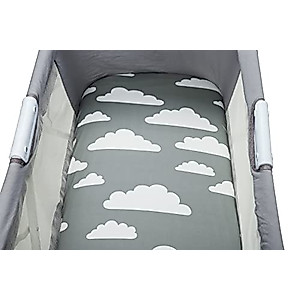 Bassinet Fitted Sheets 4 Pack for Baby Boy and Girl, Stretchy Soft Knitted Sheet Universal for Hourglass Oval and Rectangle Bassinet Mattress, Unisex Stripe Star Cloud and Arrow Printing