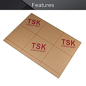 Fielect Clear Acrylic Sheet 11.69" x 8.27" Cast Plexiglass Sheet 0.20" Thick (5mm) Transparent Board Panel with Protective Paper for Home Decor, Craft, Picture Frame, Signs, DIY Display Projects