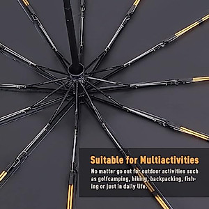 JBM Collapsible Umbrella Large Portable Auto Open Umbrella Compact Travel Umbrella Folding Sun & Rain Protection Windproof Double Reinforced Fiberglass Frame Umbrella for Adults