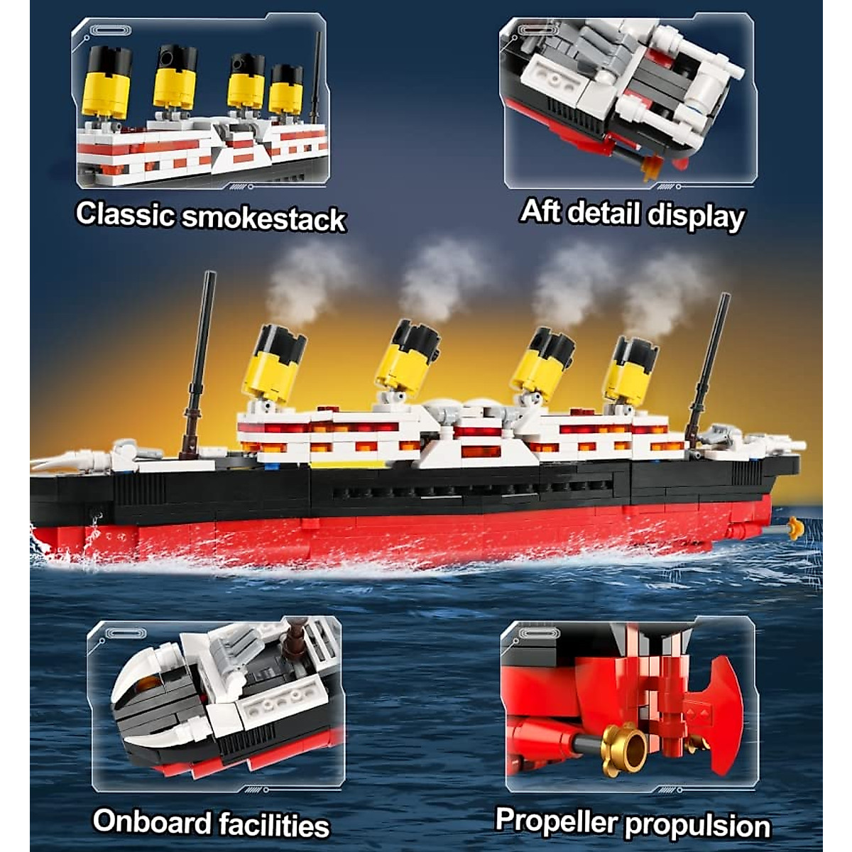 JOJO&Peach Titanic Stem Toys, 2 in 1 Titanic Model & Transform Robot Building Kit, Collectible Display Model Set, Stem Projects Toys Gifts for Kids Age 8+ and Adults (550 Pieces)