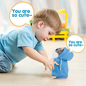 Qrooper Talking Hamster Repeats What You Say, Toys for 3+ Year Old Girl & Boy for Kids, Toddler Toys Autism Sensory Toys for Kids Gifts, Plush Stuffed Animals Toys for Girls(Blue)