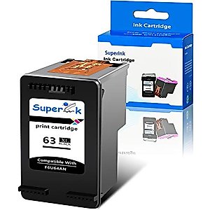 USUPERINK Remanufactured 63XL Ink Cartridge Replacement for HP 63 63 XL F6U64A Compatible with DeskJet 1110 2130 Envy 4510 4512 OfficeJet 3830 4650 5200 Printer (Black, 1 Pack)