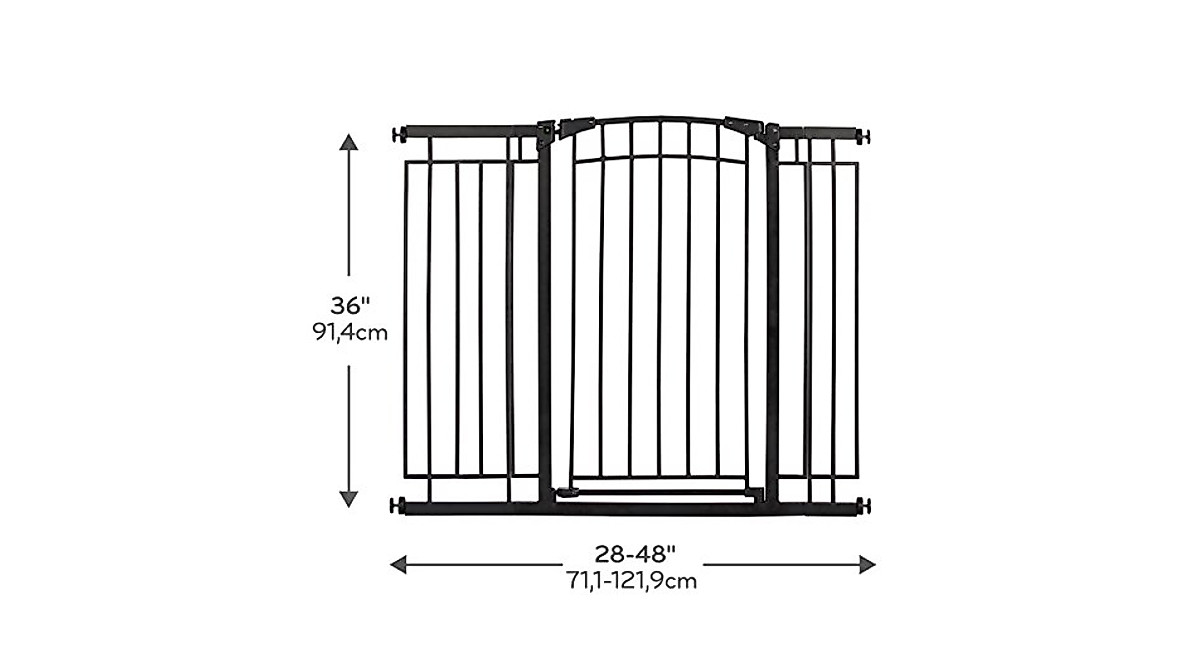 Evenflo Black Metal Walk-Thru Gate for Secure Childproofing