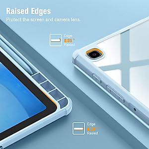 Fintie Hybrid Slim Case for Samsung Galaxy Tab S6 Lite 10.4 Inch 2024/2022/2020 with S Pen Holder, Shockproof Cover with Clear Transparent Back Shell, Blue