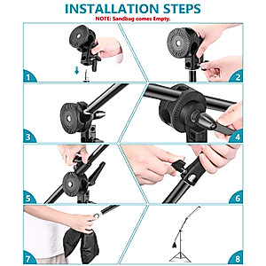 Neewer 3-Pack 60 LED Video Lighting Kit with Adjustable Brightness, 2.24 Meters Light Stand