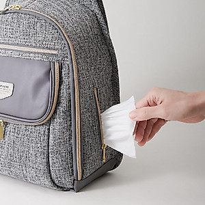 SUNVENO Mini Diaper Bag Backpack, Multifunctional Baby Bag with Insulated Pockets Waterproof Travel Bag, Grab-Top Handle (Hemp Grey)