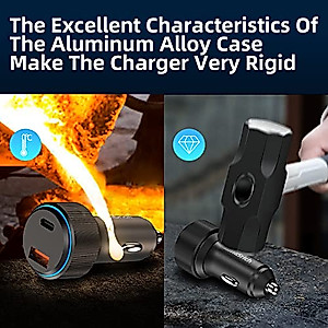 Car Charger USB-C 48W, Amasrich Cigarette Lighter USB Charger, Fast Charge Adapter with Type-C, PD&QC3.0 Dual Port for iPhone/Samsung/Pixel/Android/iPad/Cell Phone