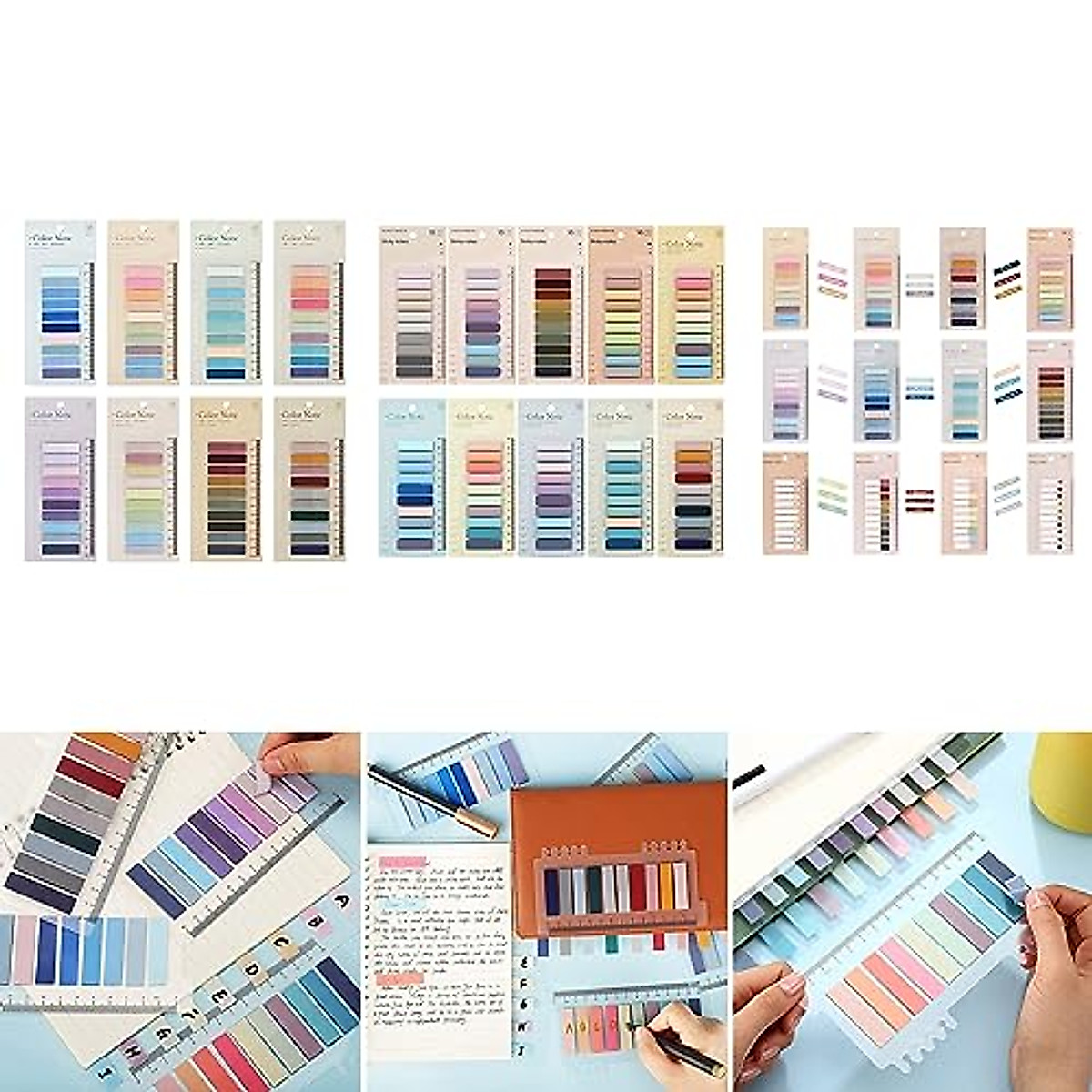 1600/2000/2400Pieces Writable Sticky Tabs Repositionable Color Page Marker Sticky Notes Tabs Sticky Tabs Book Tabs