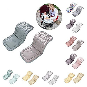 Baby Seat Pad Liner,Cotton Baby Stroller Pad Breathable Stroller Cushion for Kid Outdoor Sports(Pink Gray Cross)