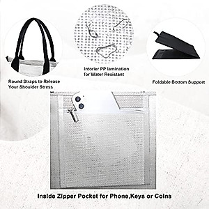 BeeGreen Wifey Jute Beach Bag w Inner Zipper Pocket White Burlap Tote Bag Laminated Interior Large Wedding Gifts Embroidery Monogram Bridesmaid Gift for Engagement Honeymoon Bridal Shower Gift