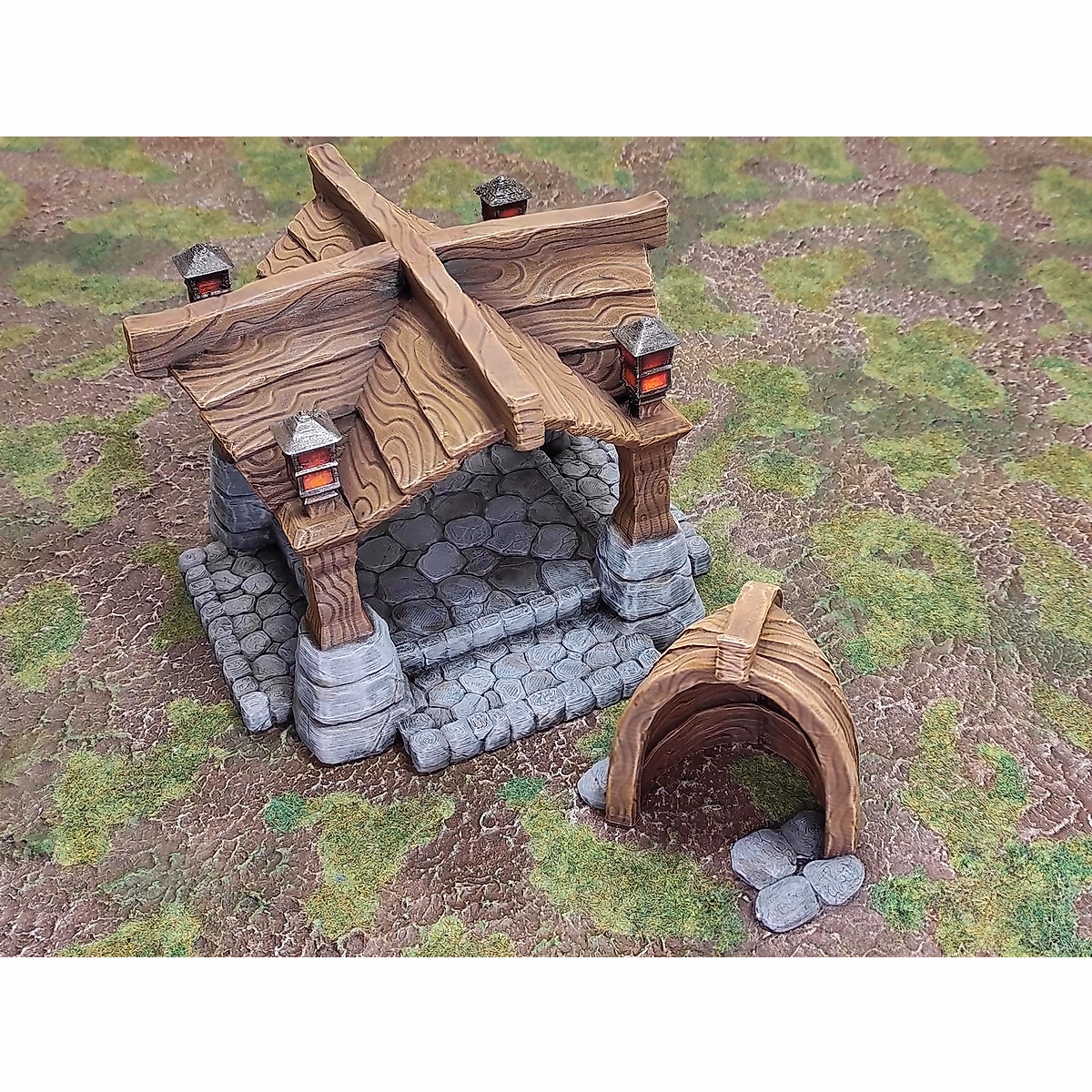 3D Vikings Fishermen's Village - Gazebo and Unique Vertical Boat Hut, 28/32mm Scale, Perfect for Creating a Fishing Village in Tabletop RPGs, Wargames, and Board Games