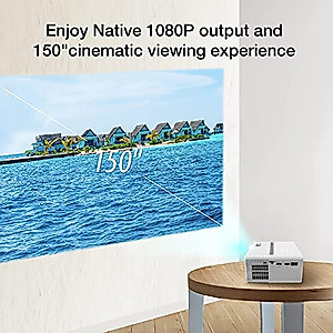 EZCast Beam H3, 2023 Upgraded Mini Projector, 10600 Lumens, Multimedia Home Theater Video Projector, Native 1080P, Compatible with HDMI, USB, Laptop, Tablet, iOS & Android Phone, Xbox, PS5, TV Stick
