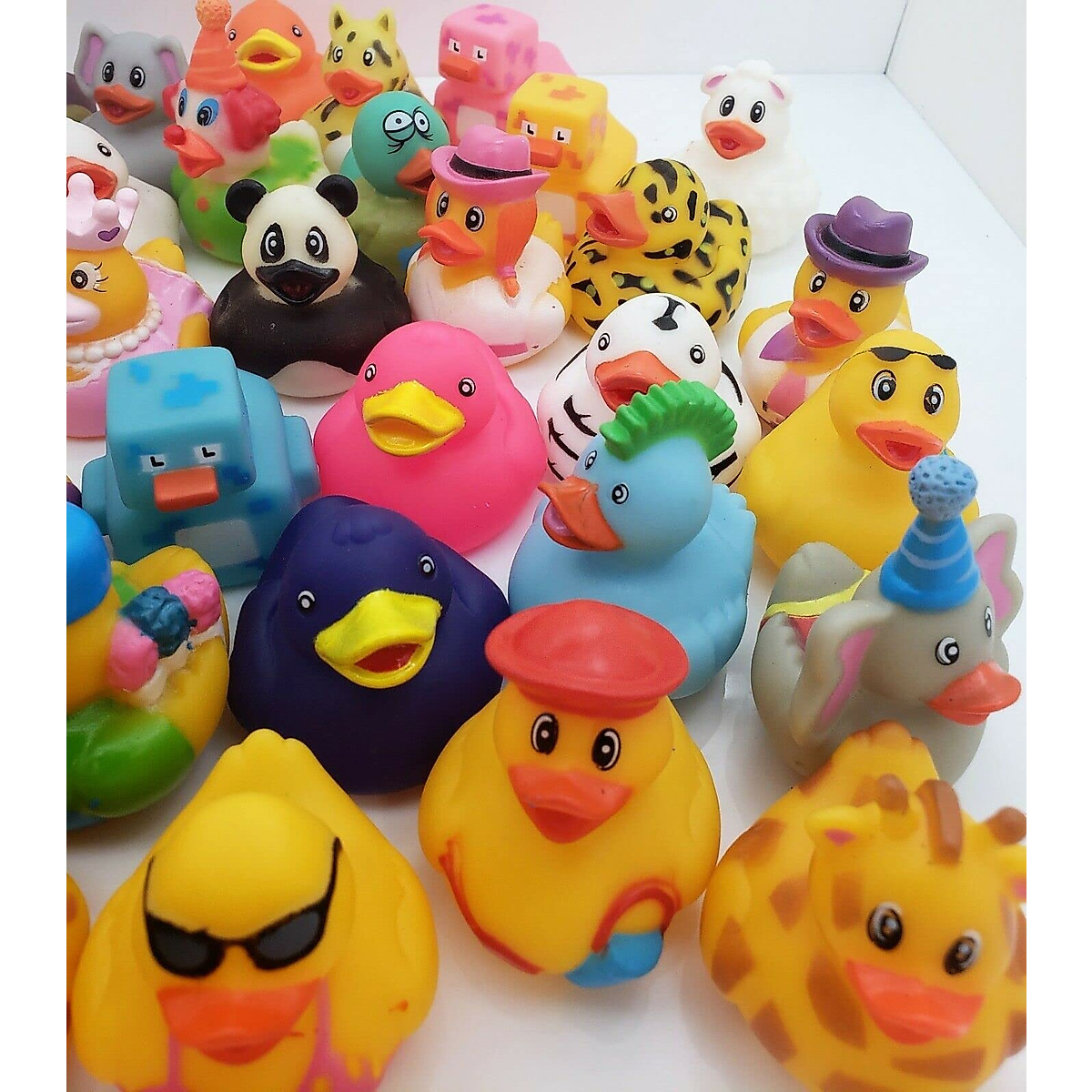 Assorted Colorful Rubber Duckies (2") Ducks Ducky Duck Ducking (6 Pack) Jeep Ducking Bath Tub Pool Toy