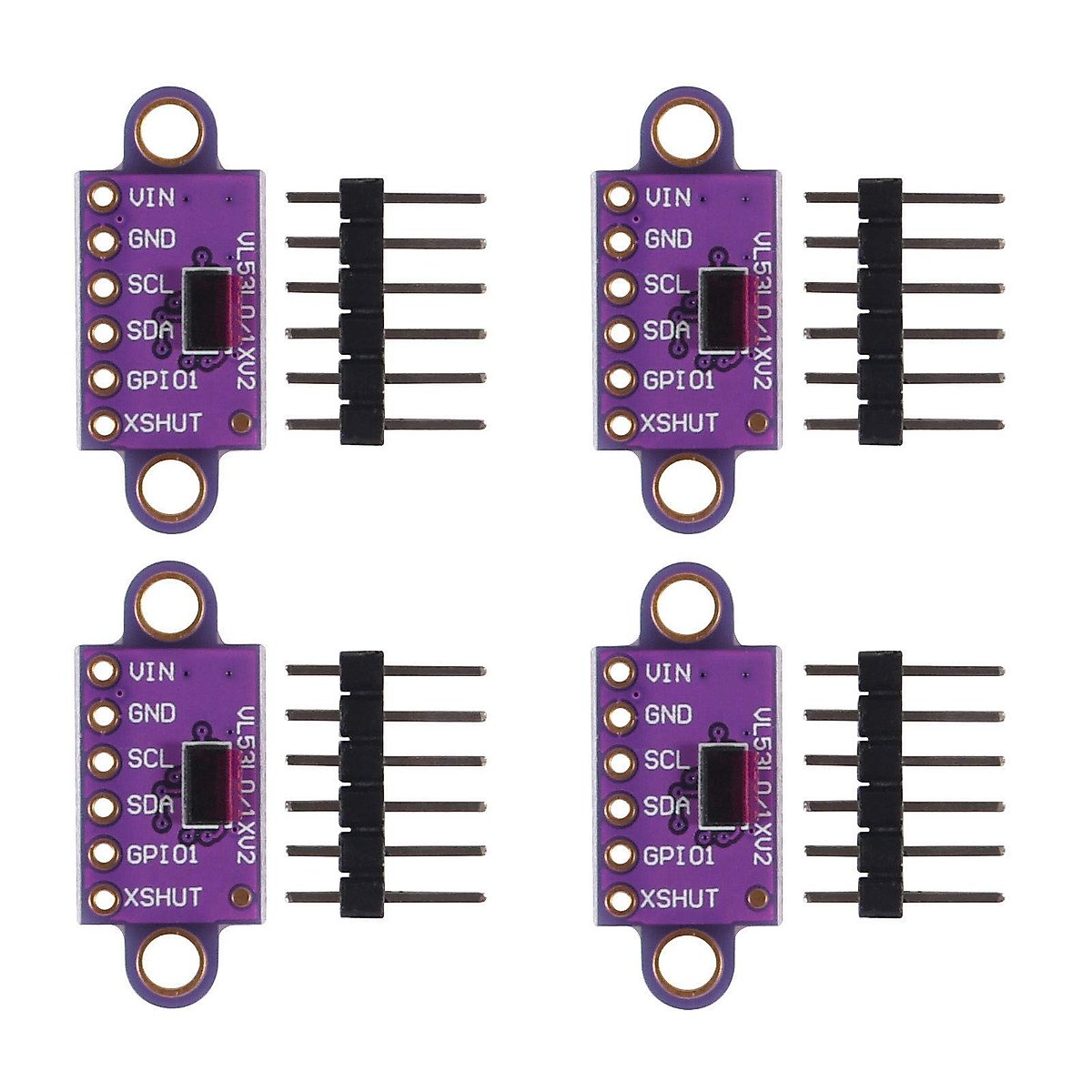 ALAMSCN VL53L0X Time-of-Flight (ToF) Laser Ranging Sensor Breakout VL53L0XV2 Laser Flight Distance Measurement Module I2C IIC for Arduino(Pack of 4)
