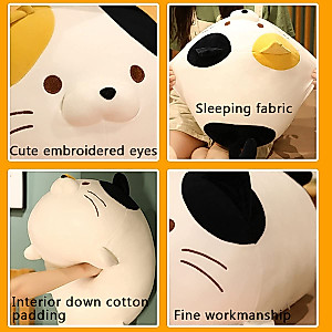 Ratoher 23.6in Cat Plush Toy, Cute Cat Stuffed Animal, Kawaii Cat Plushie Doll Valentine Plush, Soft Loving Cat Plush Valentines Day Stuffed Animals Gift for Kids Lover