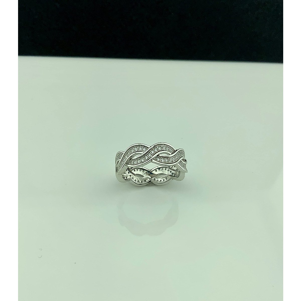 SILVERCLOSEOUT Sterling Silver Cz Infinity Eternity Ring - Size 7