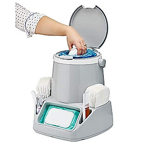 Playtex Diaper Genie Quick Caddy, Mini Portable Diaper Pail with Improved Lid Closure, Includes 270 Count Refill Cartridge(Pack of 1)