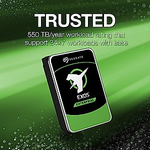 Seagate Exos 7E8 8TB Internal Hard Drive HDD – CMR 3.5 Inch 6Gb/s 7200 RPM 128MB Cache for Enterprise, Data Center – Frustration Free Packaging (ST8000NM000A)