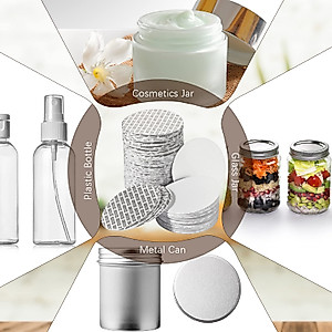 70 mm Foam Lid Liner Pressure Sensitive Seal Round Jar Sealer Bottle Seals Heat Resistant Foam Cap Torque Activated Foam Safety for Protection Safety Jar Cap Bottle Vial Tamper Gasket Kit(50 Pieces)