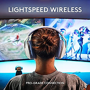 Logitech G435 LIGHTSPEED and Bluetooth Wireless Gaming Headset - Lightweight over-ear headphones, built-in mics, 18h battery, compatible with Dolby Atmos, PC, PS4, PS5, Nintendo Switch, Mobile - White