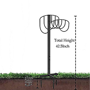 Garden Hose Holder,Metal Water Hose Holder Stand Heavy Duty Hose Holder for Yard,Black