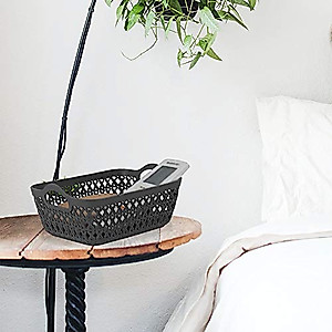 Zerdyne 12-Pack Mini Plastic Storage Baskets Trays, Grey