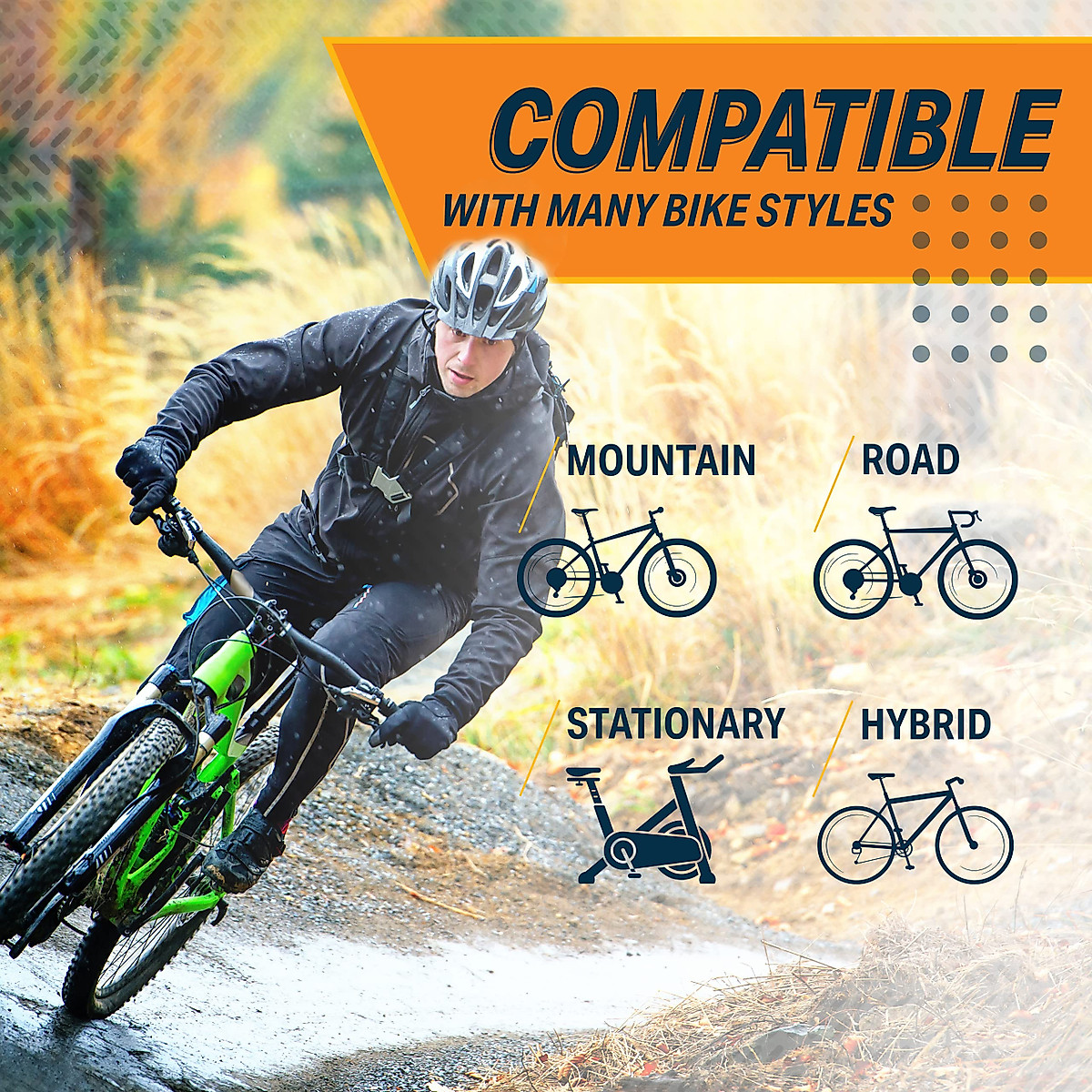 Bikeroo Bike Seat for Men & Women - Soft Padded 9.5" Extra Wide Bicycle Seat Replacement for MTB Mountain, Schwinn, BMX, Peloton, Stationary Exercise Bike - Memory Foam Bike Saddle