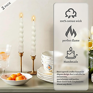 Unscented Spiral Candle Handmade Milk White Short Candlesticks 7.5Inch Smokeless Taper Candles Long Lasting Burn Candle Sticks Small Twisted Candlestick for Home Decoration Gifts