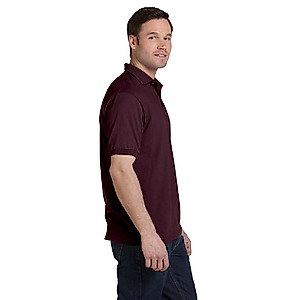 Men's 7 oz Hanes STEDMAN Cotton Pique Polo (Maroon/ Medium)