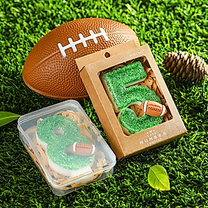 PHD CAKE 2.76 Inch Number 1 Football Birthday Candles, Football Themed Number Candles, Party Celebration