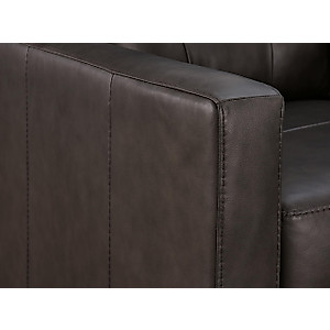 Signature Design by Ashley Belziani Modern Tufted Leather Match Upholstered Oversized Chair, Black
