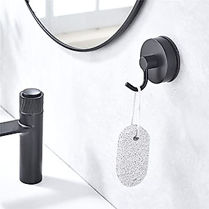 WODMB 4 PCS Black Vacuum Suction Cup Hook Punch-Free Wall Hangers Towel Keys Coat Shower Hook Home Bathroom Accessories (Color : D, Size : 1)
