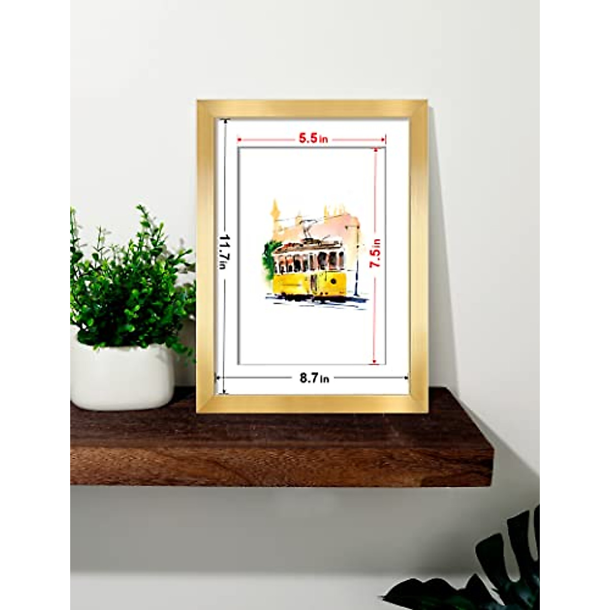 Annecy 9x12 Picture Frames (1 Pack, Gold), Composite Wood Photo Frame, For Pictures 9x12 for Wall Mounting, Classic Simple Home Office Decor