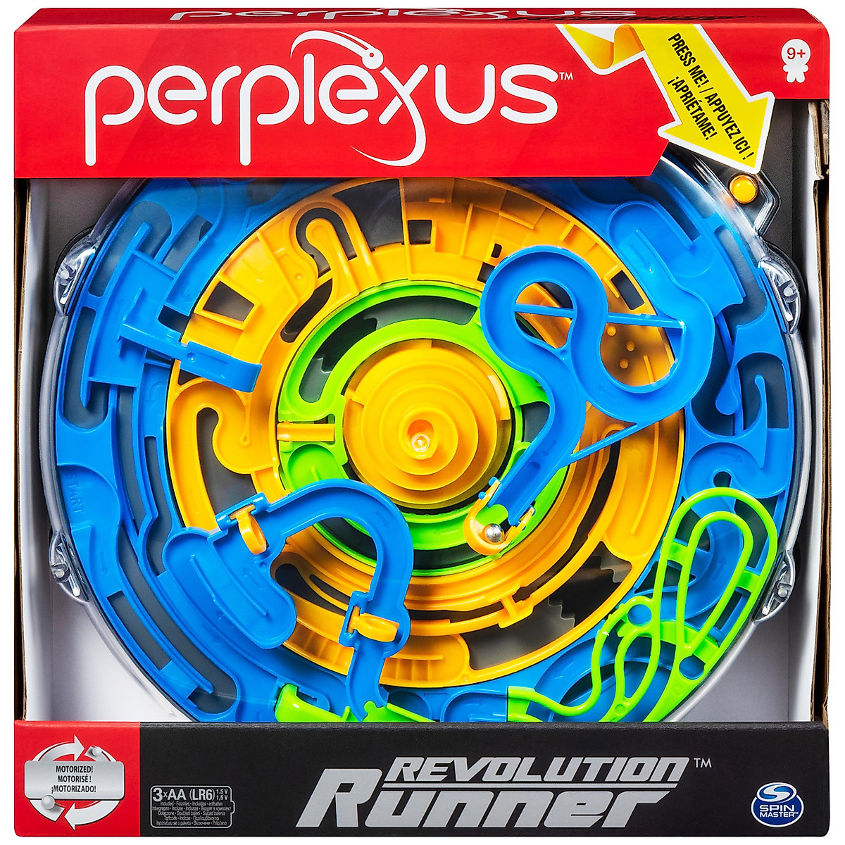 Perplexus, Revolution Runner Motorized Motion 3D Gravity Maze Game Brain Teaser Fidget Toy Puzzle Ball, for Kids Ages 9 and up
