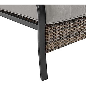 Crosley Furniture KO70350MB-TE Dahlia Outdoor Metal and Wicker 2-Piece Sofa Set (Sofa, Coffee Table), Matte Black with Taupe Cushions