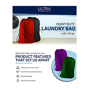 ROYAL BLUE Laundry Bag Heavy Duty w/Shoulder Strap, 22" x 28", Child Size, Small for Cruise, Water Resistant, Holds 2 Loads or 35 lbs, Dorm, Store Blankets, Yarn, Fabric & Clothes