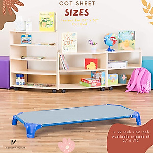 Pack of 12 Cot Sheet for Daycare Preschool Cot Bed -Polyblend Fabric with Corner Elastic Cots Sheets Fits On 22" X 52" Inches Size Toddler and Preschool Daycare Cot Ivory 22 X 52 Size