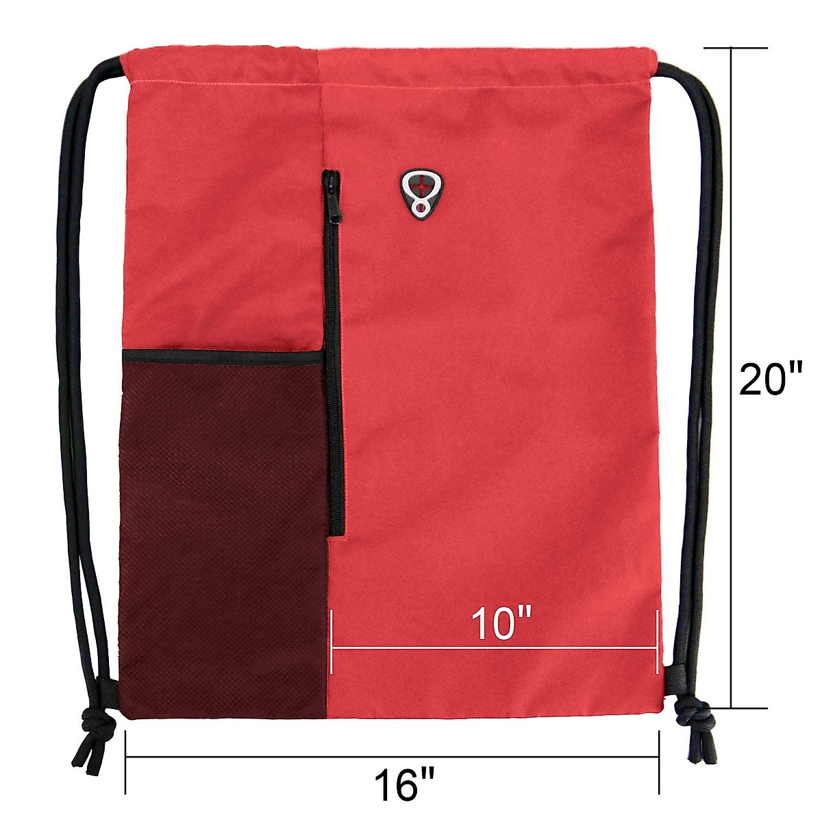 BeeGreen Drawstring Backpack Gym Bag for Men Women Sport String Backpack with Water Bottle Mesh Pockets and Two Zippered Pocket