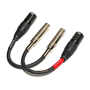 Suanqi XLR Male to 1/4 inch TRS Female Adapter Cable, 6 inch, 2 Pack (XLR Male to TRS Female)