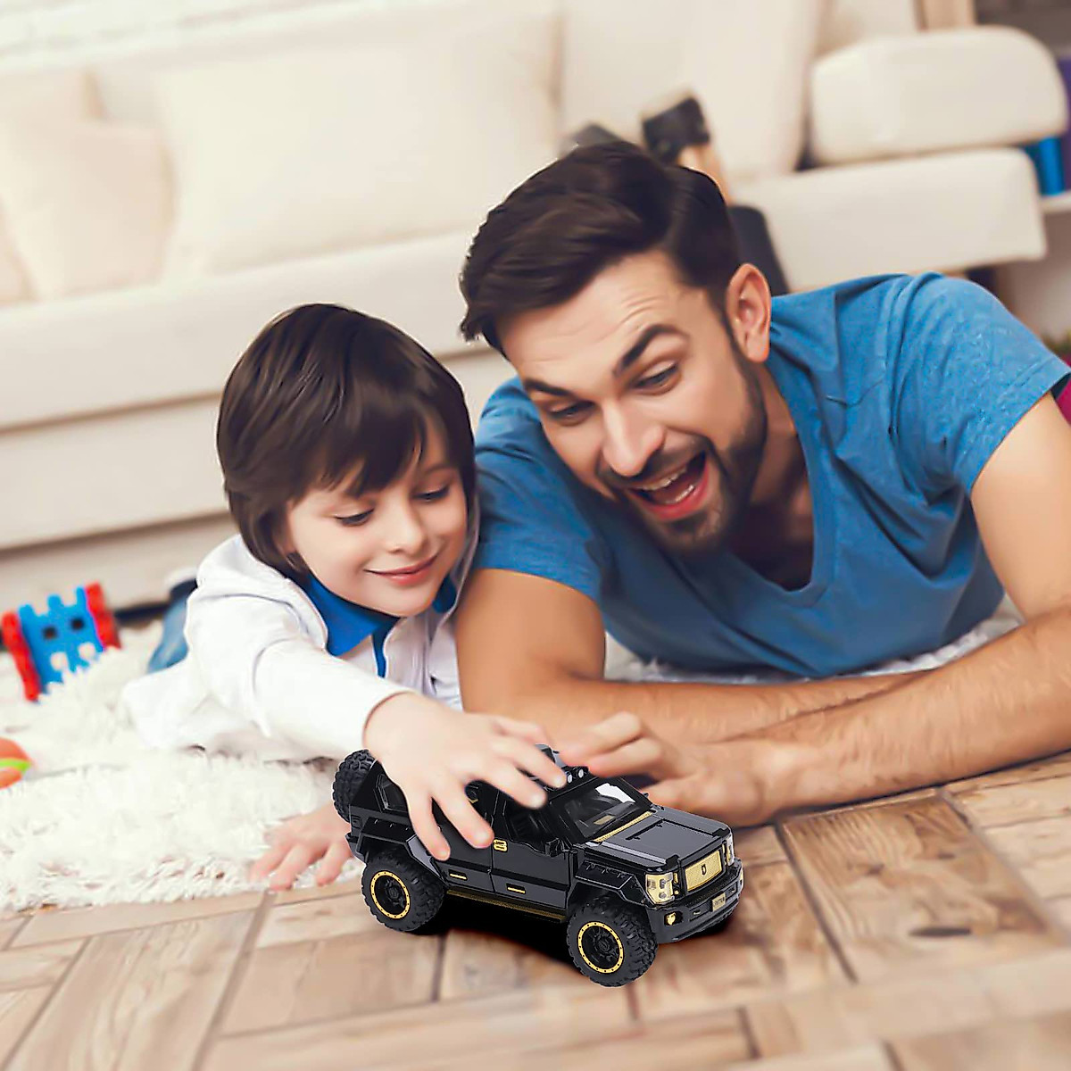 ORALEAF Die Cast Metal Toy Cars, 1/24 Scale Off-Road Car Toy Model with Sound and Light, Gifts for 3 Year Old Boys and up