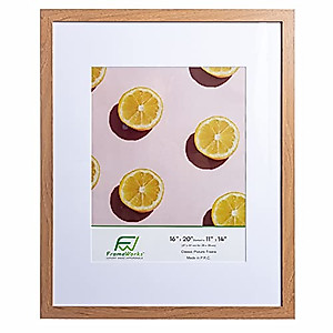 FrameWorks 2-Pack, 16x20 Matted to 11x14 Picture Frame, Golden Oak – Classic Wooden Photo Frame with Tempered Glass, Modern Matte Finish for Prints, Posters, Certificates & Wall Decor – Gallery-Ready