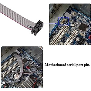 zdyCGTime 1Port DB9 RS232Serial Port Bracket to 10 pin HeaderRibbon Cable Connector Adapter, DB9 Serial Male to 10P Motherboard Header Panel Mount Cable Serial Port Bracket (12in 4Pcs) (1 Port)