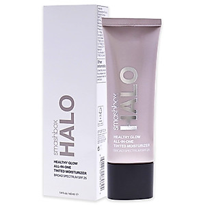 Halo Healthy Glow All-In-One Tinted Moisturizer SPF 25 with Hyaluronic Acid, Light to Medium Coverage, Dewy Finish, Oil-free, Sweat and Humidity Resistant