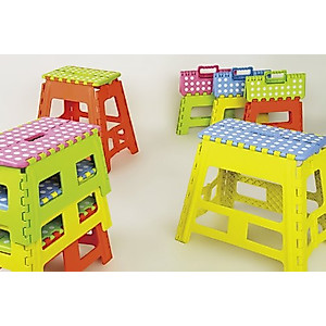 AZUMAYA BLC-312OR Cluster Stool, Folding Step Stool, Large, Orange