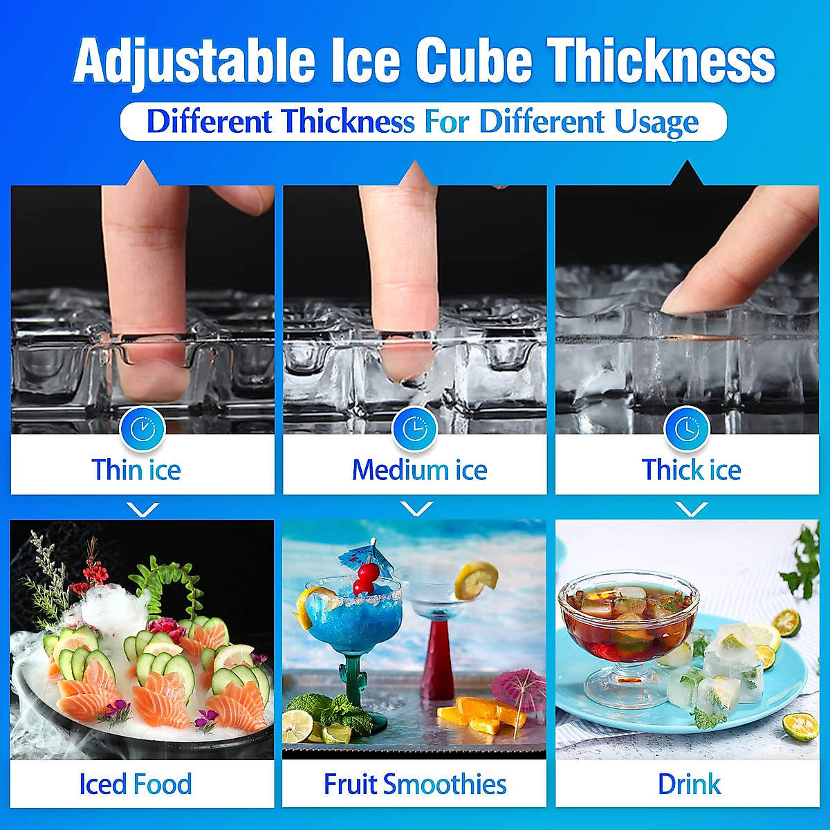 VECYS Large Countertop Ice Maker IC3001, Stainless Steel Commercial Cubic Ice Machine 67LBS Daily 36PCS Ice Ready in 13 Mins, Great for Activities