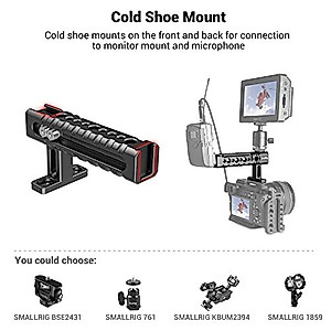 SmallRig Top Handle Grip with Locating Point for Arri, Adjustable Camera Handle with Mounting Points, Shoe Mount for Video Camera Cages, LED Lights Microphones- 1984