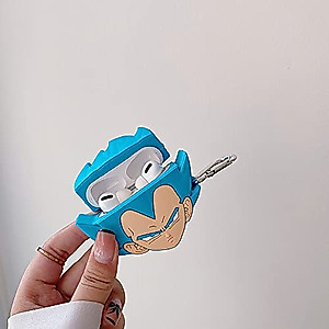 Used forAirpod Pro Charging Case Cover , Cute Cartoon Anime AirPod Case ,Silicone Airpod Cover with Keychain (Blue/Pro)