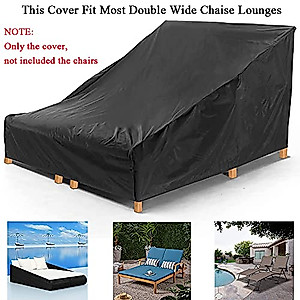 UCARE Double Wide Patio Chaise Lounge Chair Cover Waterproof 82in Outdoor Patio 2 Person Rattan Daybed Sofa Recliner Chaise Longue Protector Dust Furniture Covers