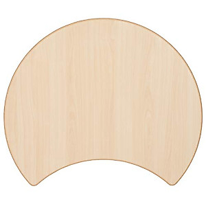 Flash Furniture 25.125"W x 35.5"L Crescent Natural Plastic Height Adjustable Activity Table Set with 2 Chairs